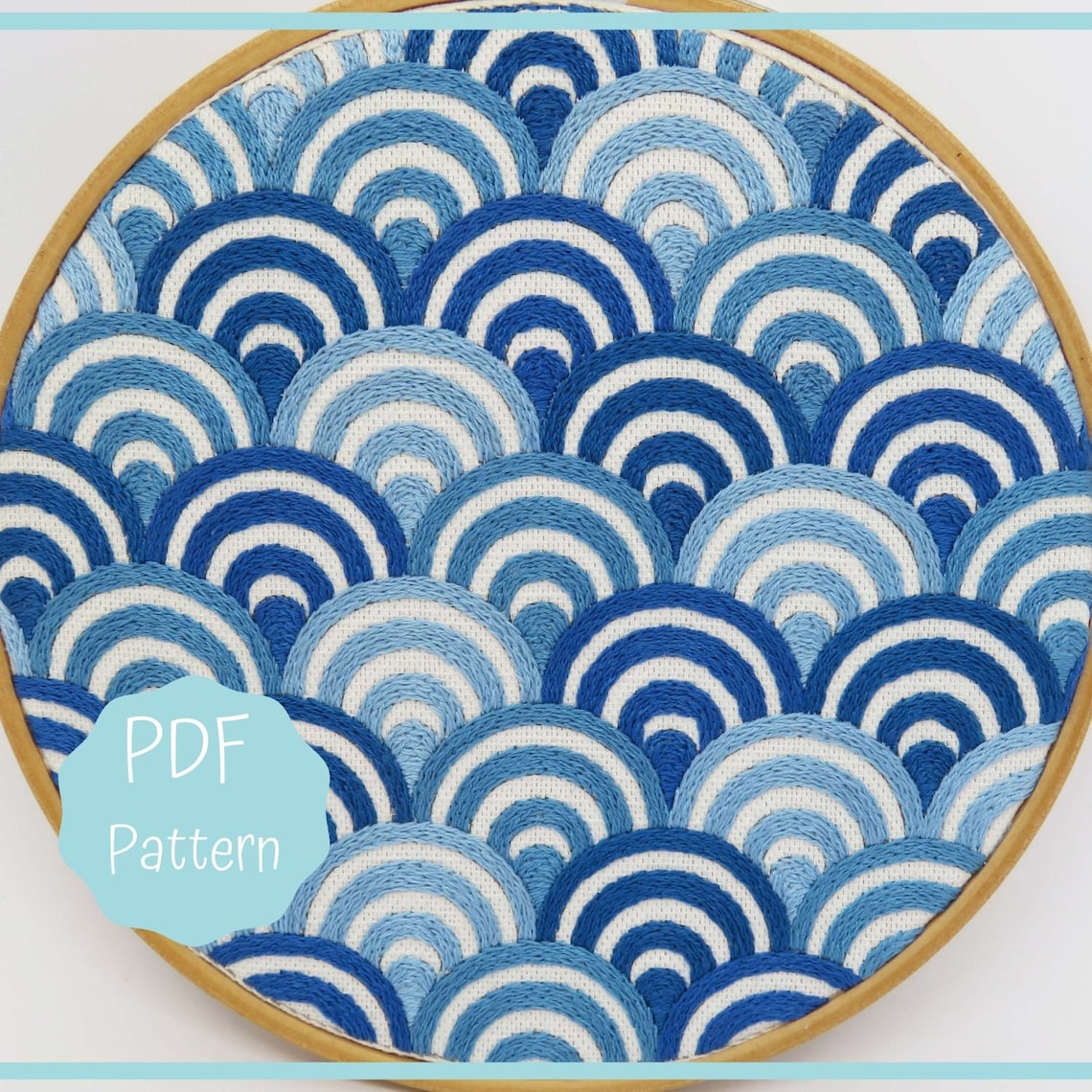 Hand Embroidery Pattern Ocean Waves PDF embroidery Pattern | Etsy