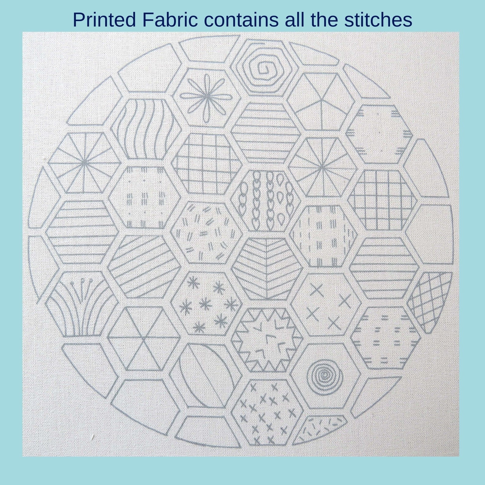 Hexagon Sampler Pre Printed Fabric Panel PLUS PDF Pattern | Etsy