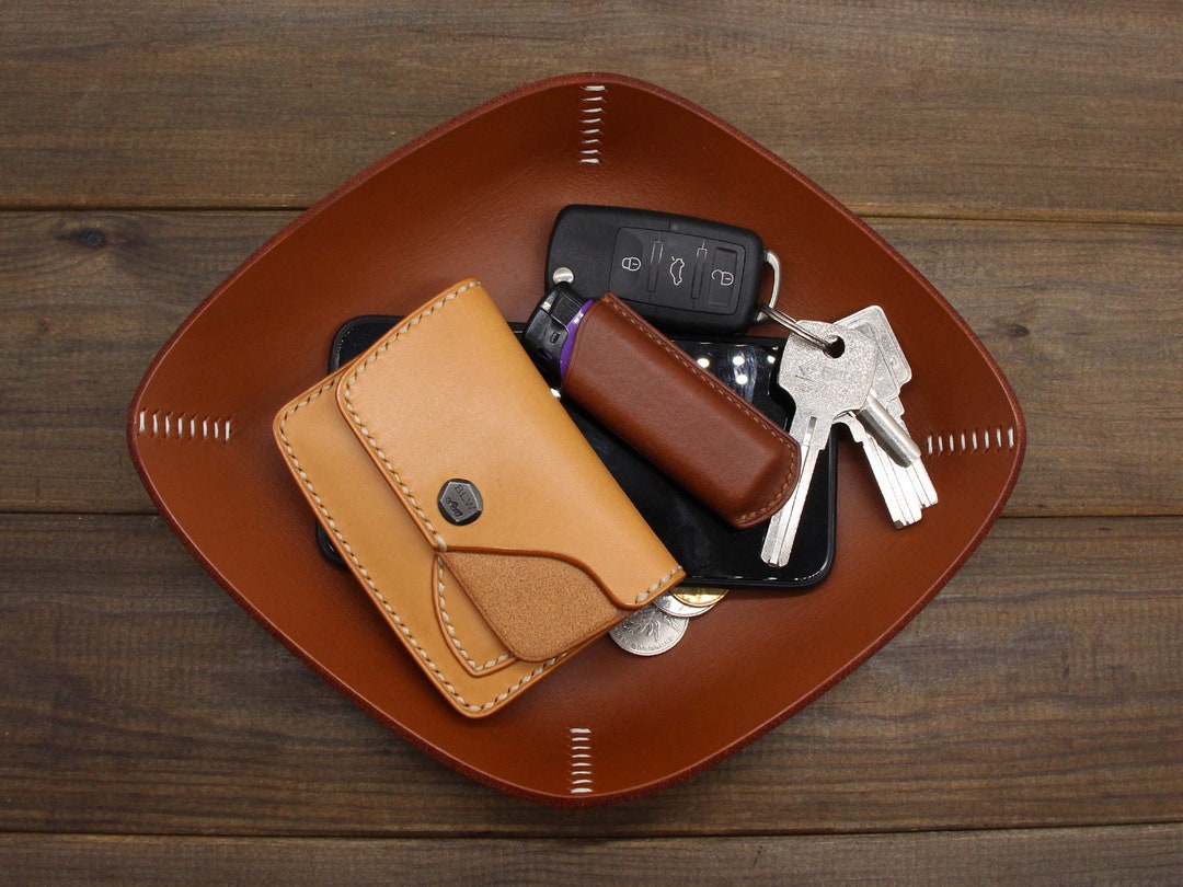 Custom Leather Valet Tray,monogrammed Valet Tray for Men,leather Office ...