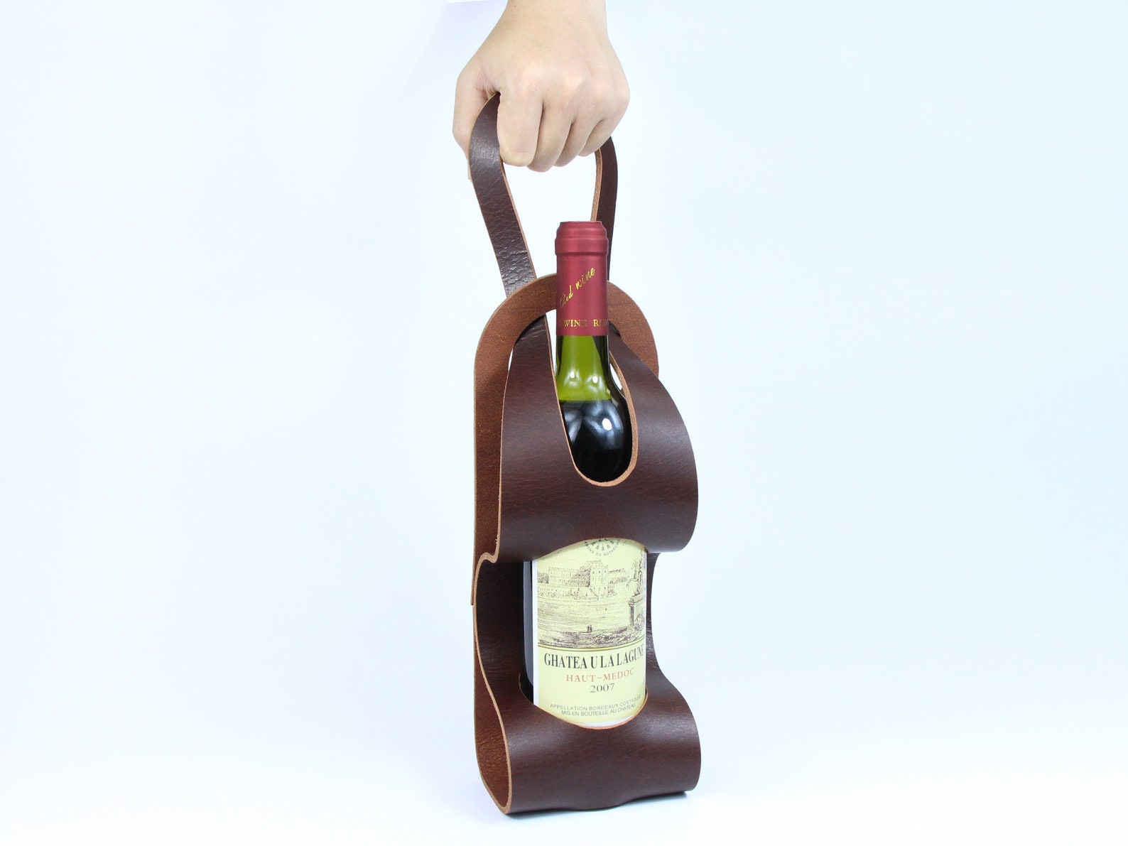 Hand Crafted Wine Holder Leather Wine Caddymonogrammed Wine - Etsy