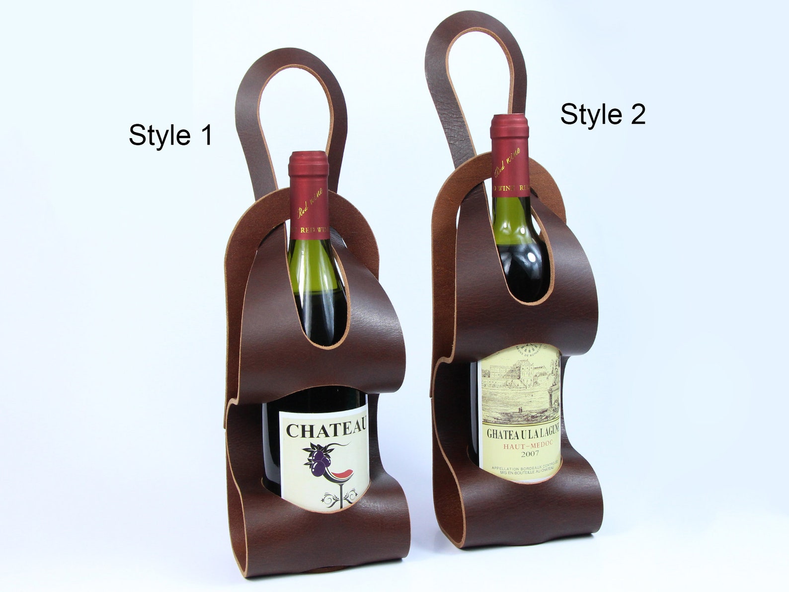 Hand Crafted Wine Holder, Leather Wine Caddy,monogrammed Wine Sleeve ...