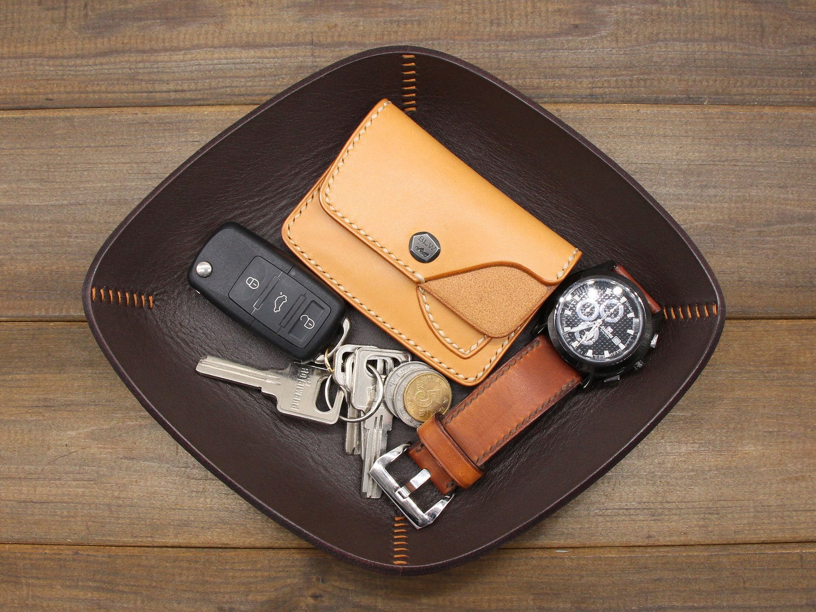 Handmade Leather Valet Tray Custom Leather Tray Monogrammed | Etsy