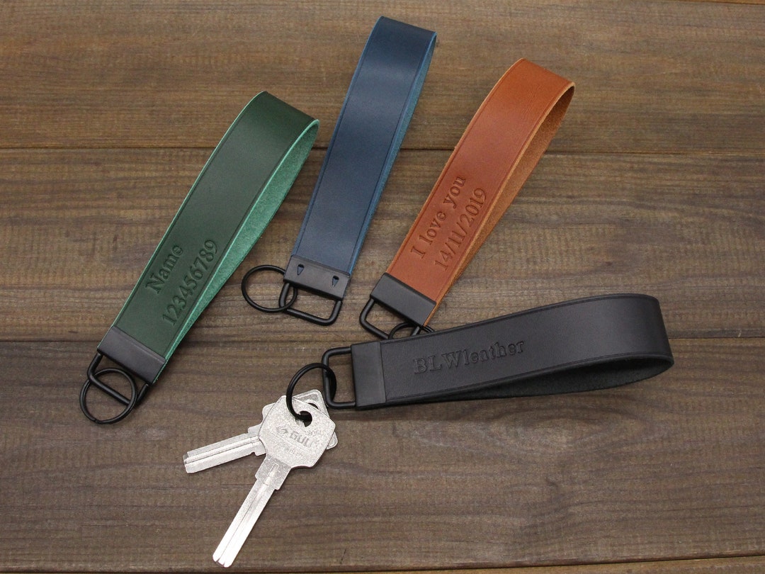 Custom Keychain Personalized Leather Keychain Leather Keyring ...