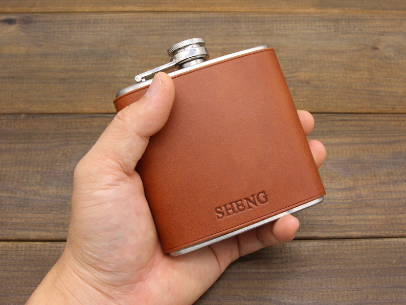 Personalized Leather Flask,custom Flask, Monogrammed Flask,engraved ...