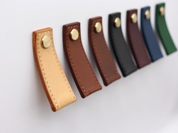 Leather Drawer Pullsleather Furniture Handlesleather - Etsy
