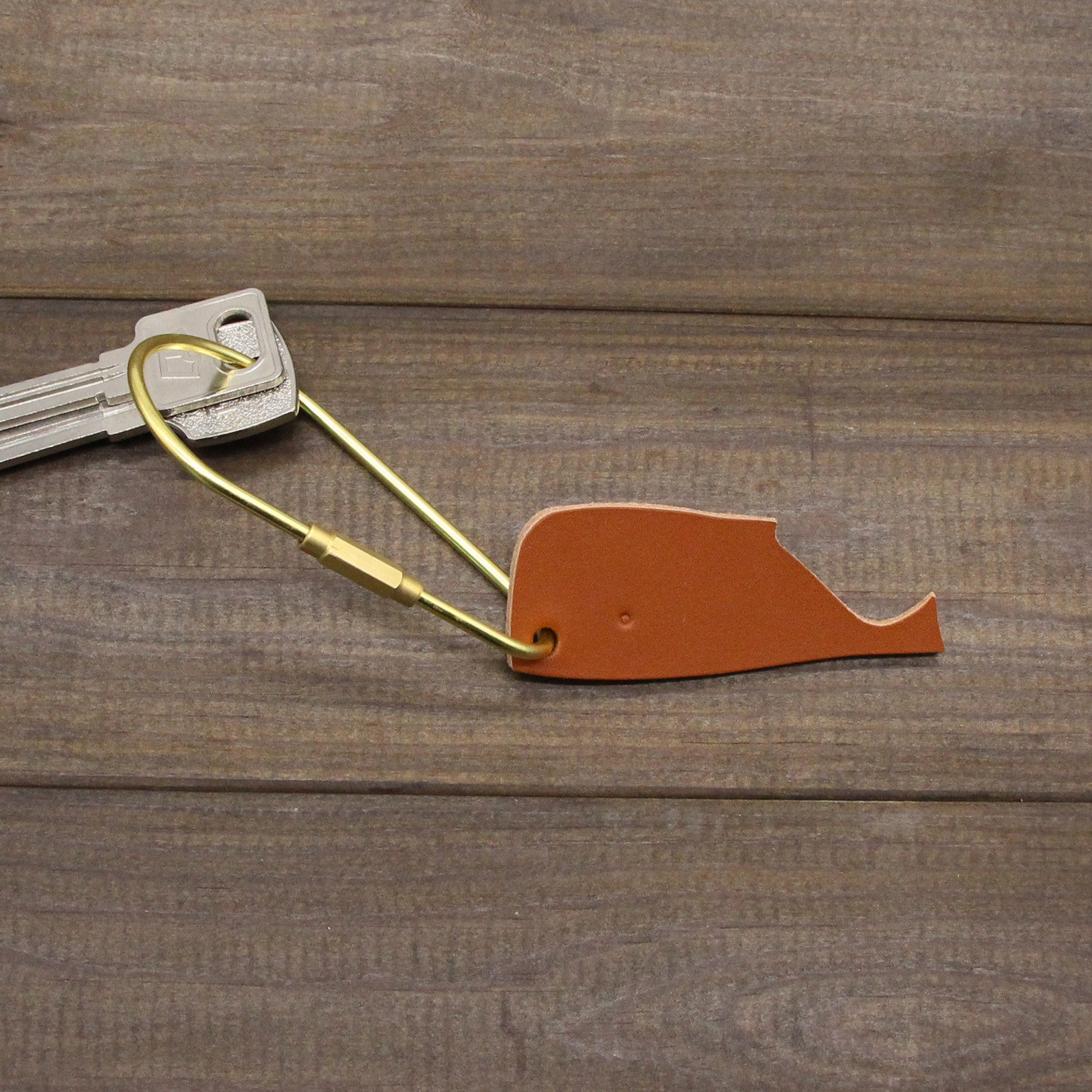 Personalized Brass Key Ring Natural Leather Key Holder Brown Leather ...