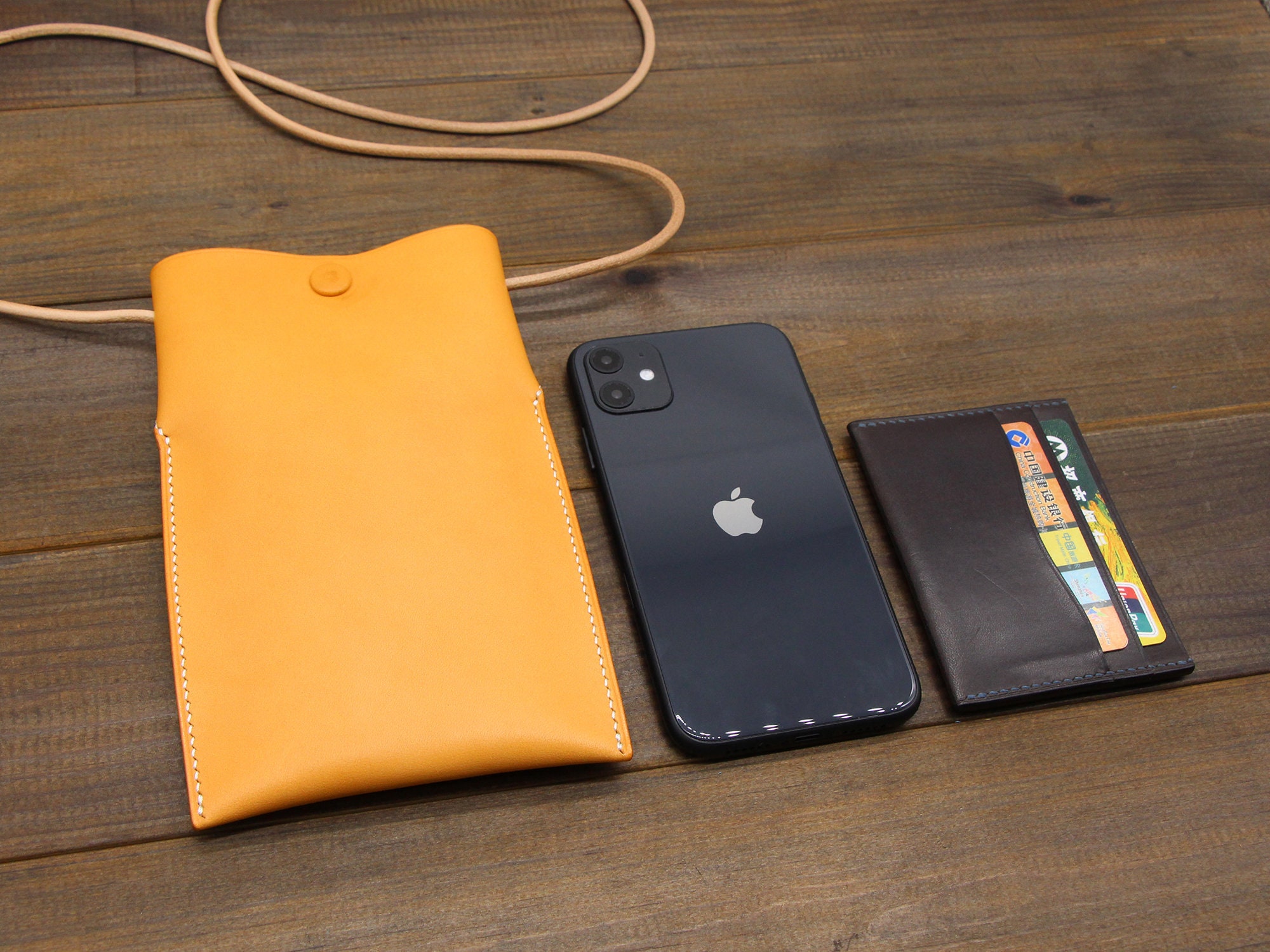 Leather cell phone bag crossbody phone pouch Small Leather | Etsy