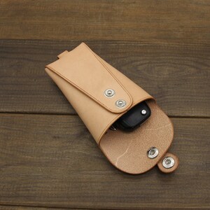 Leather Key Holder With Pull Strap,leather Key Pocket, Leather Car Key ...