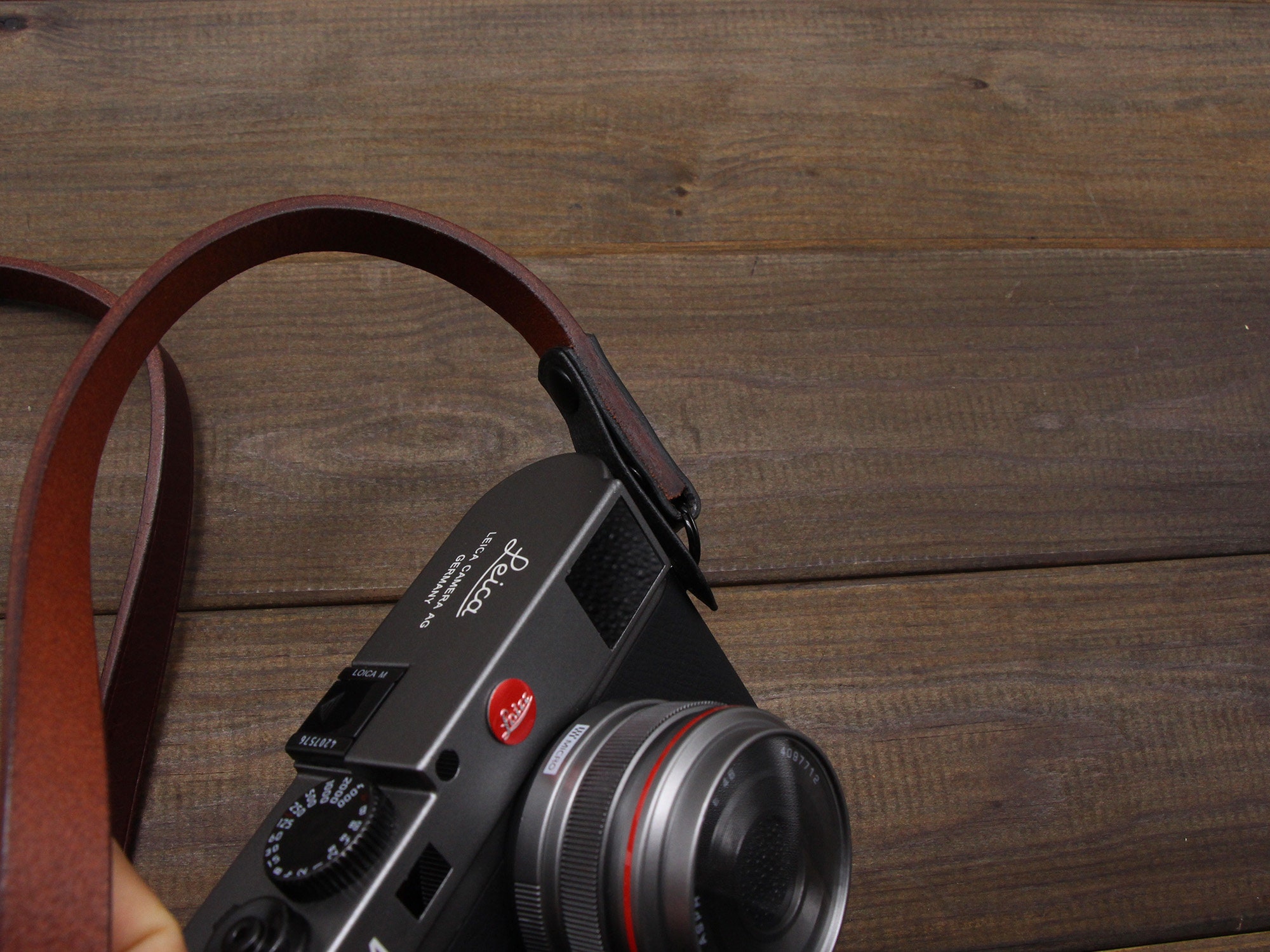 Personalized Brown Black Leather Camera Strap Compact Camera Neck Strap ...