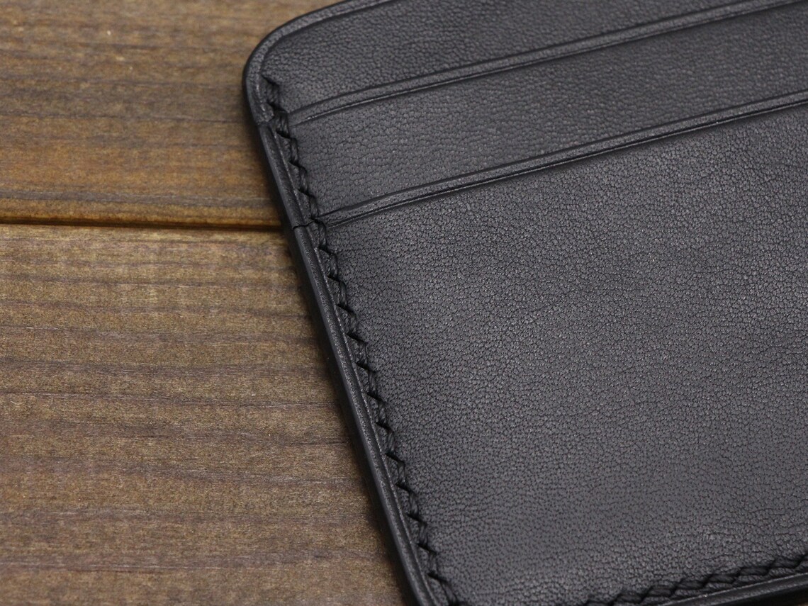 Leather card wallet Leather wallet Personalized Minimalist | Etsy
