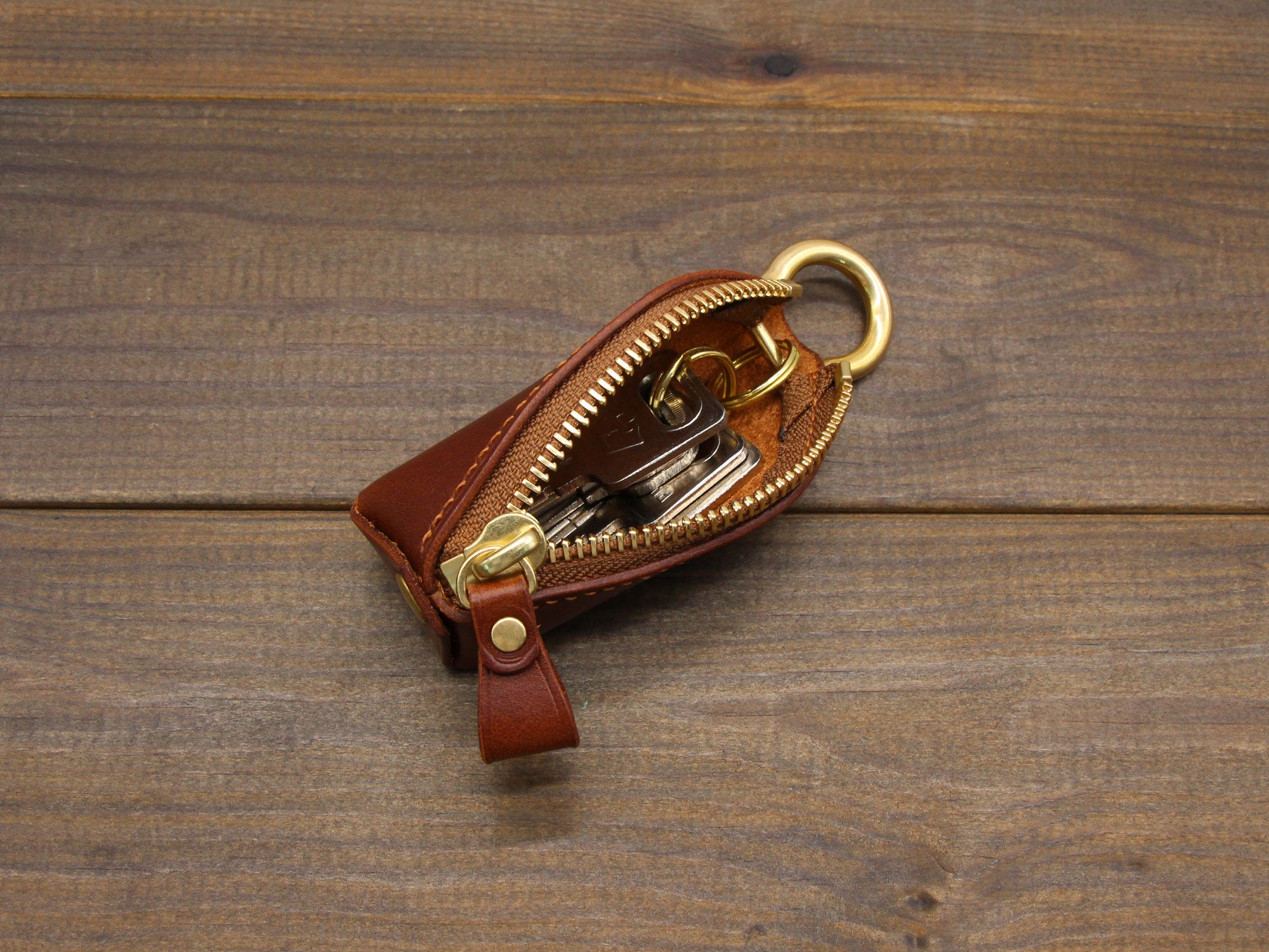 Personalized Leather Zipper Car Key Case,key Bag,leather Key Holder ...