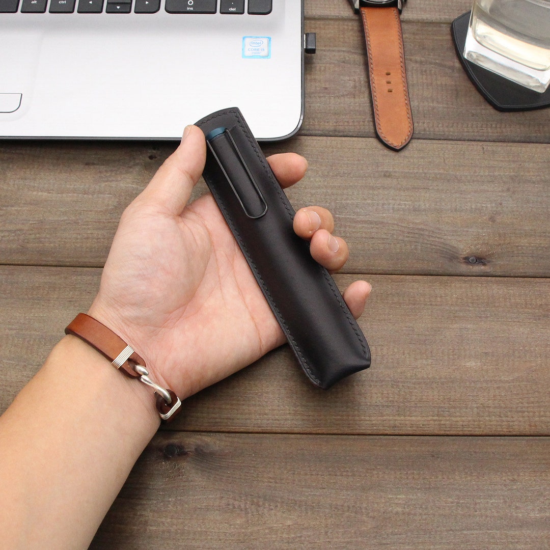 Personalized Pencil Case,leather Pen Case,black Leather Pen Pouch,pen ...