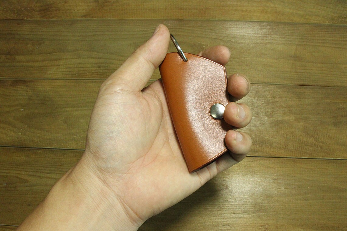 Natural Leather Key Holder Slim Key Holder Minimal Key Holder ...