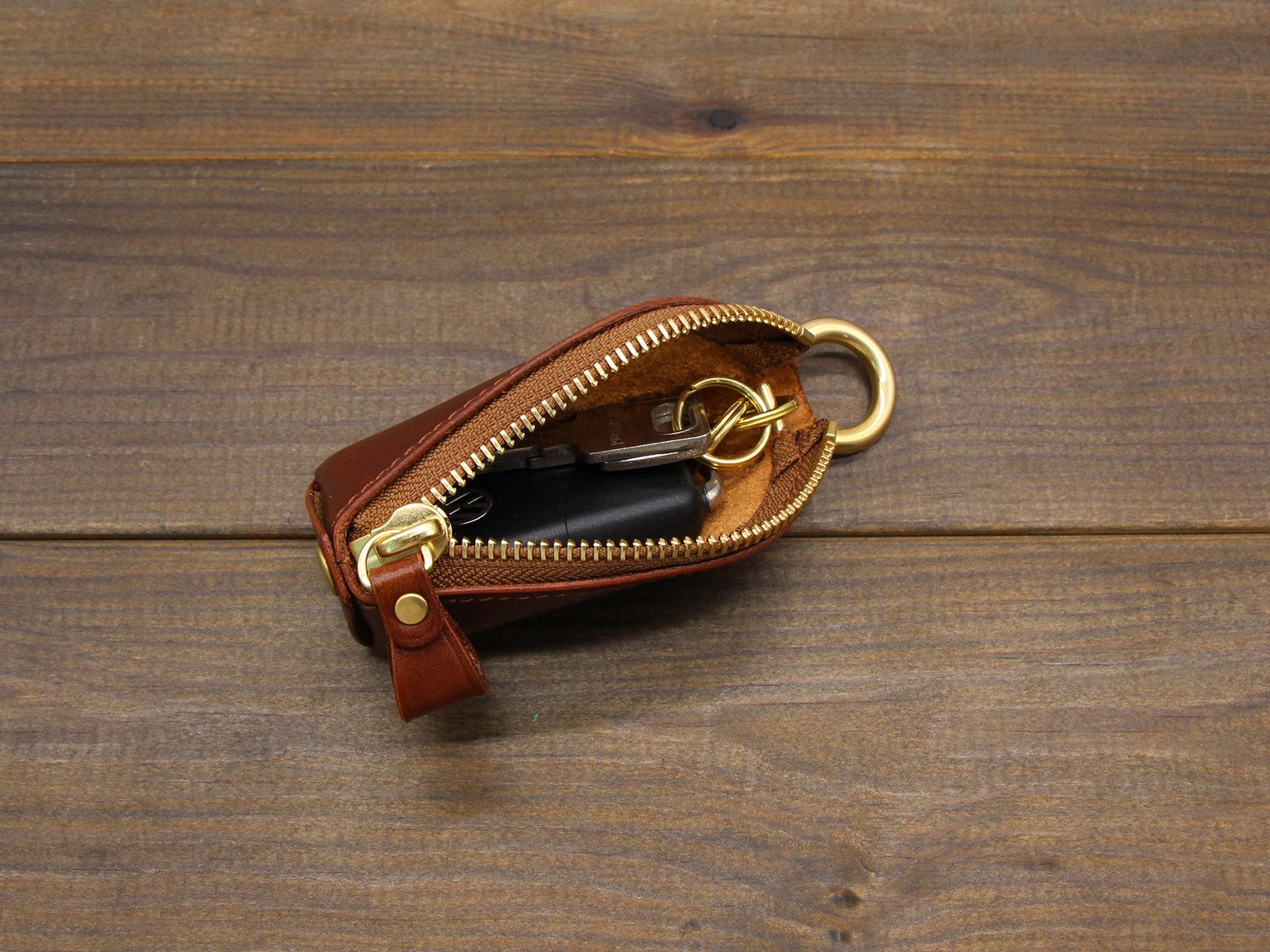 Personalized Leather Zipper Car Key Case,key Bag,leather Key Holder ...