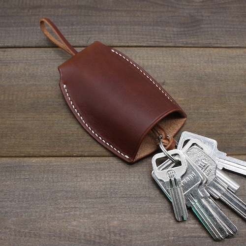 Leather Key Holder With Pull Strap Key Chain Key Pouch - Etsy