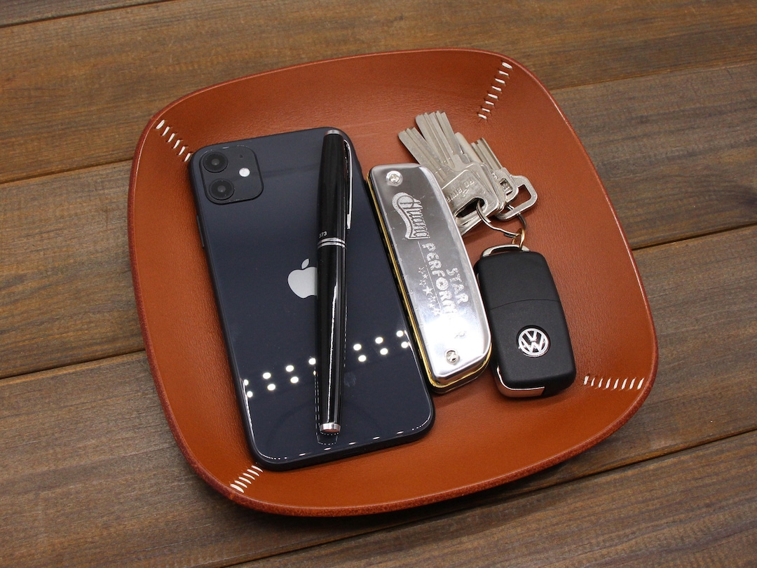 Custom Leather Valet Tray,monogrammed Valet Tray for Men,leather Tray ...