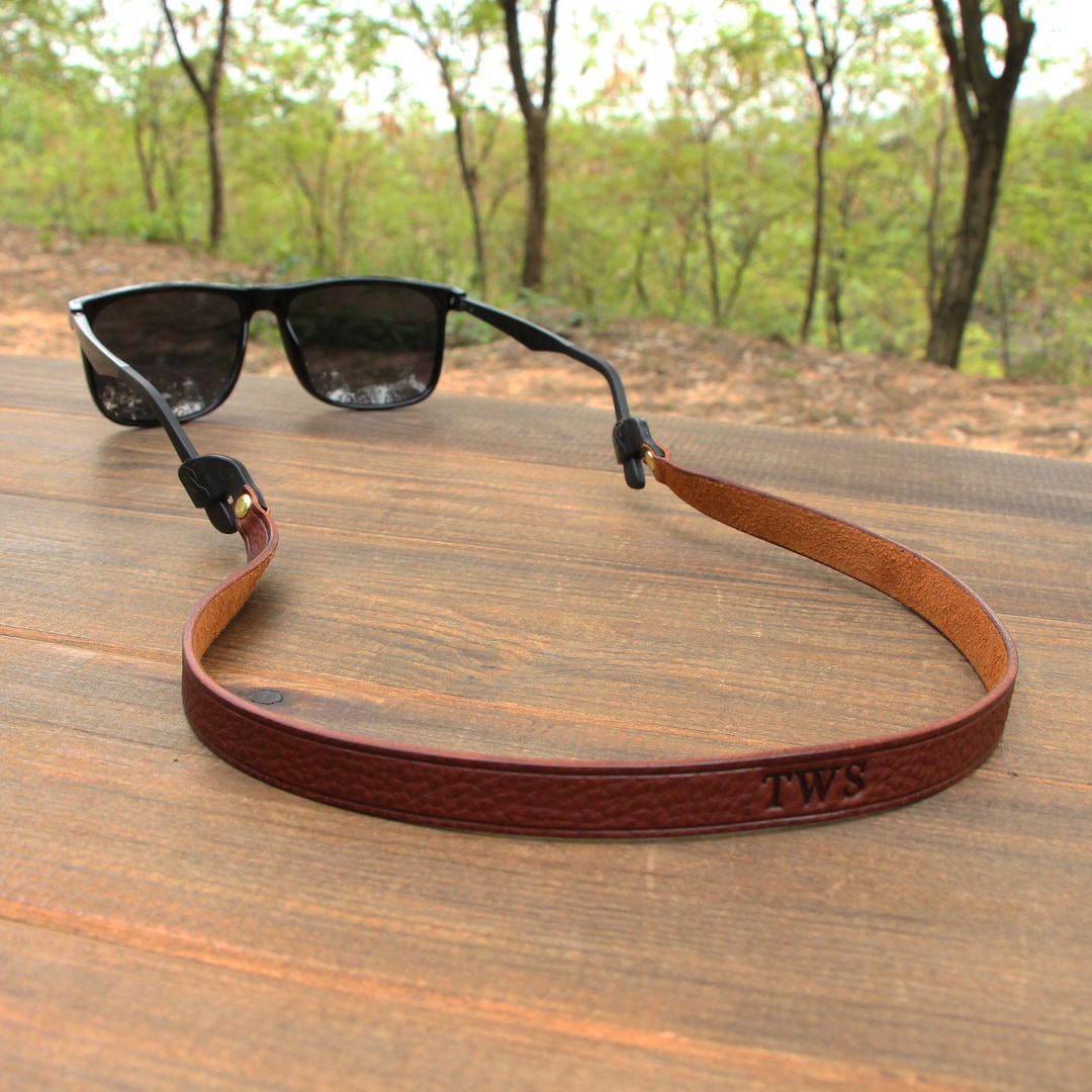 Personalized Full Grain Genuine Leather Strap for Sunglasses ...