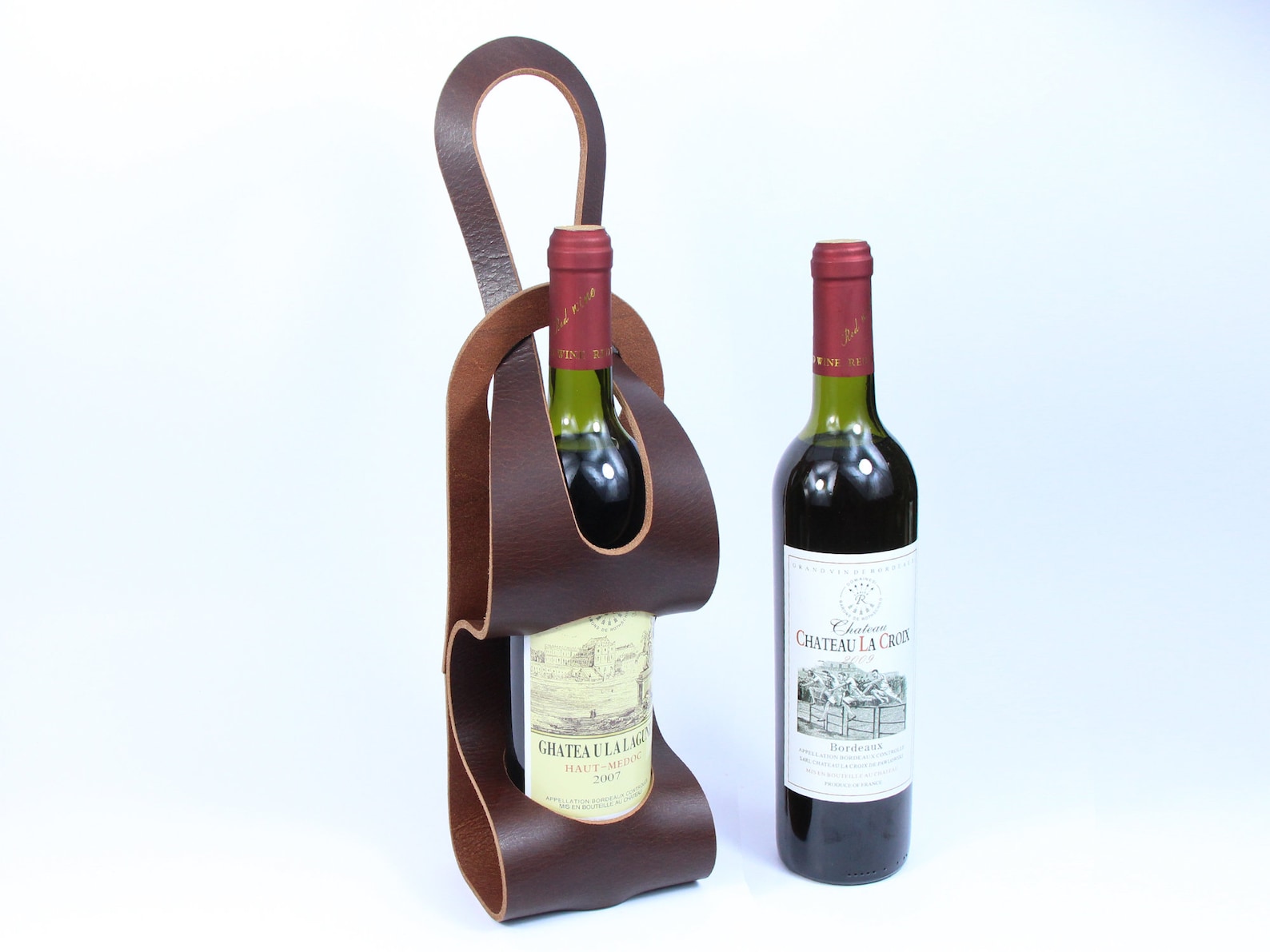 Hand Crafted Wine Holder Leather Wine Caddymonogrammed Wine - Etsy