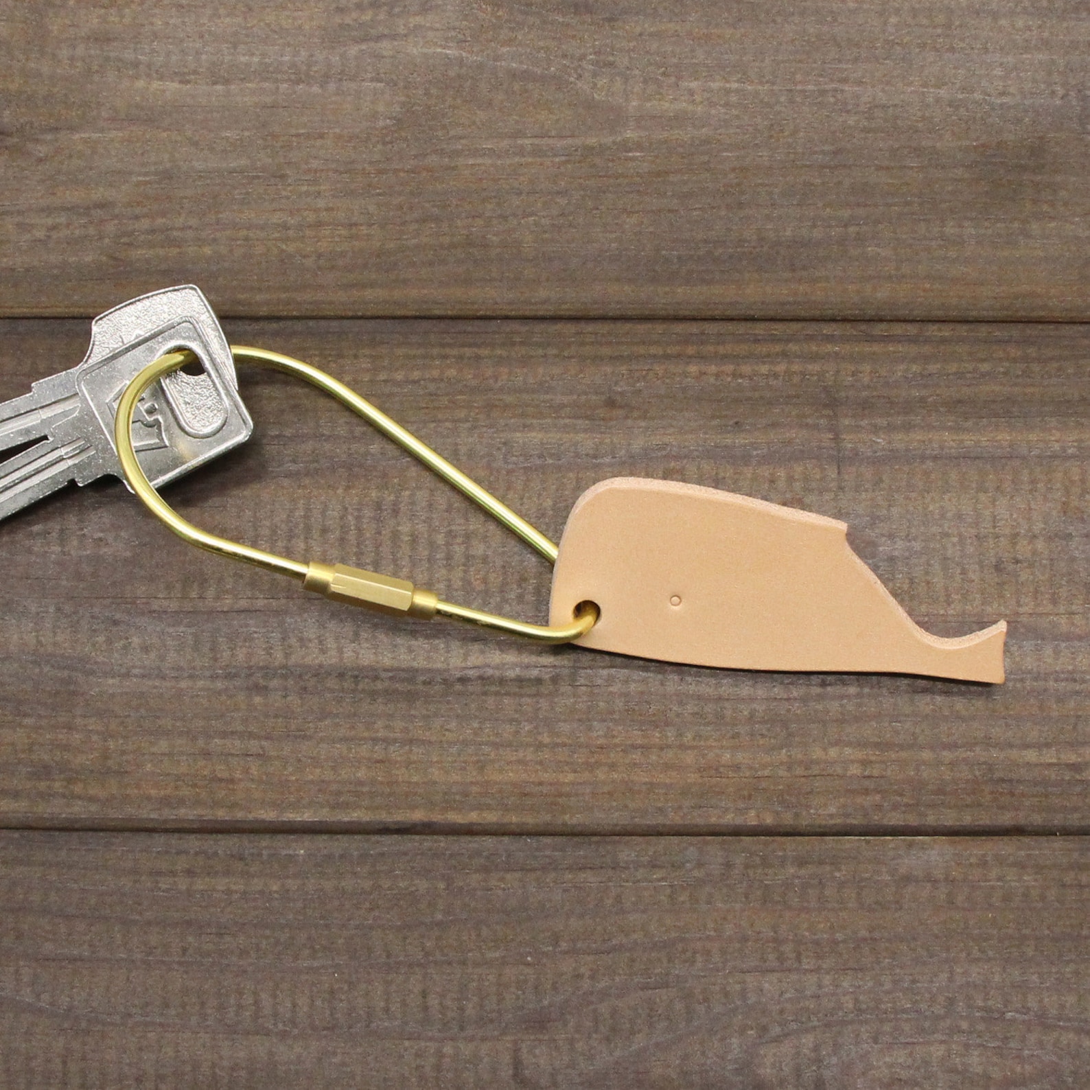 Personalized Brass Key Ring Natural Leather Key Holder Brown Leather ...