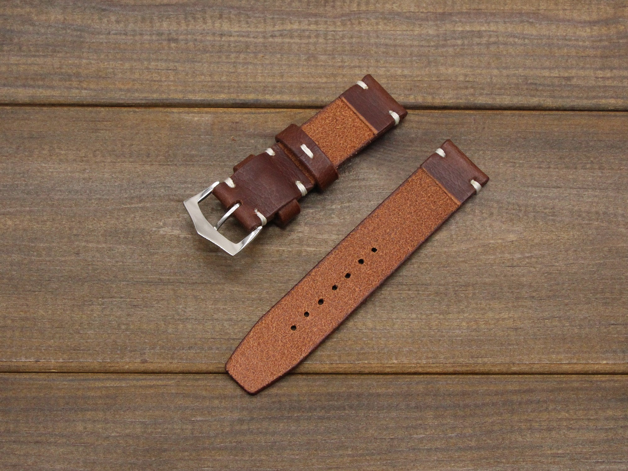 Handmade Watch Bandvintage Leather Watch Bandbrown Leather | Etsy