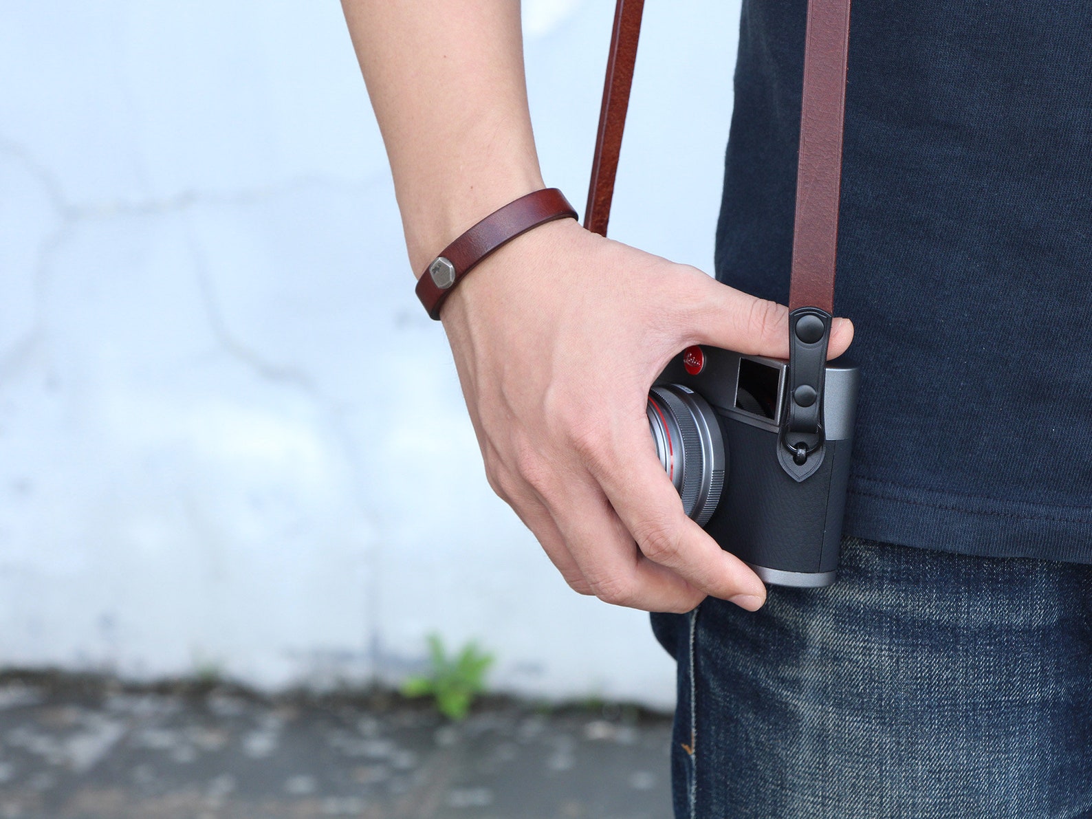 Personalized Brown Black Leather Camera Strap Compact Camera | Etsy