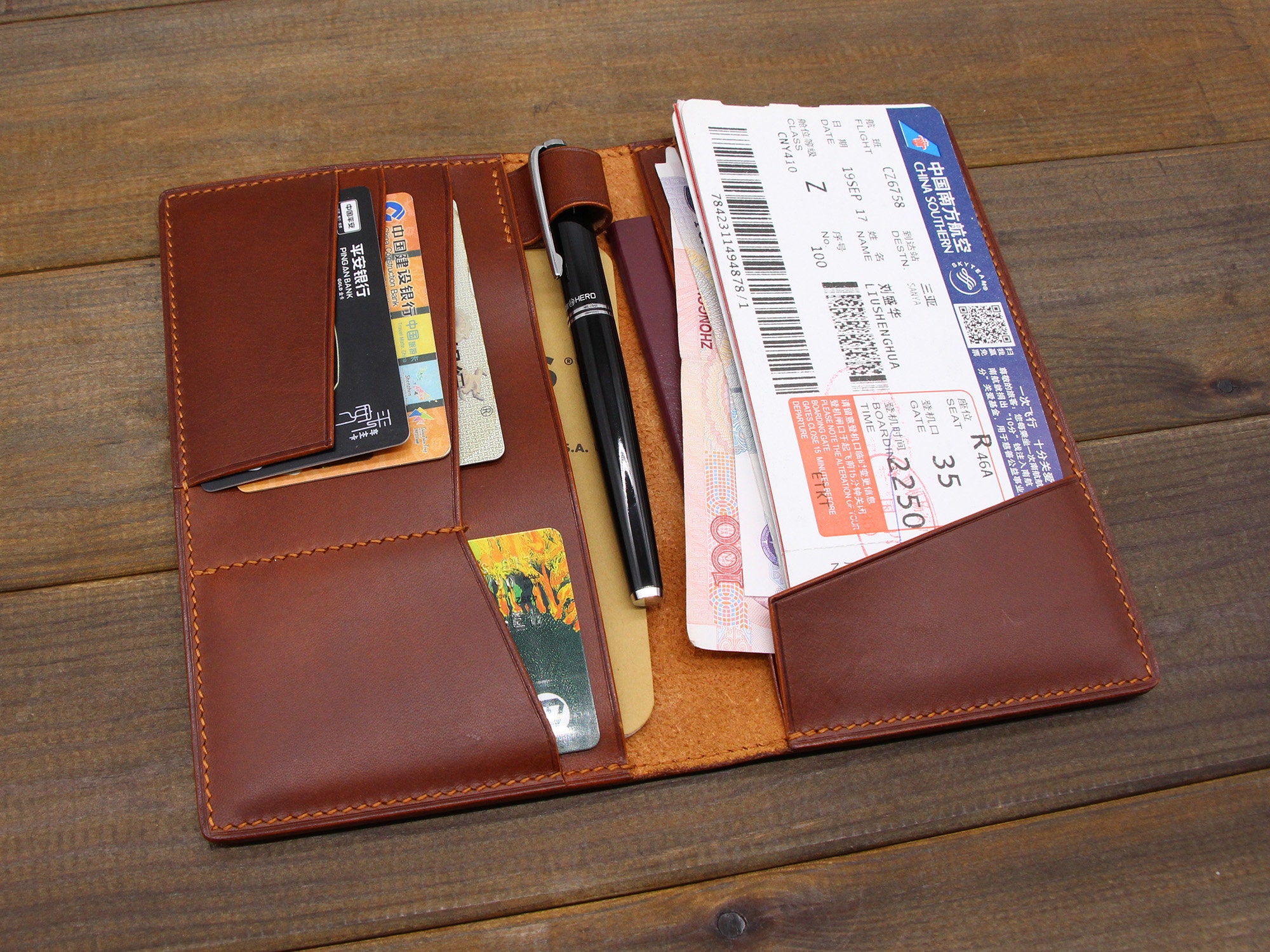 Leather travel organizer Leather Journal Leather Passport | Etsy