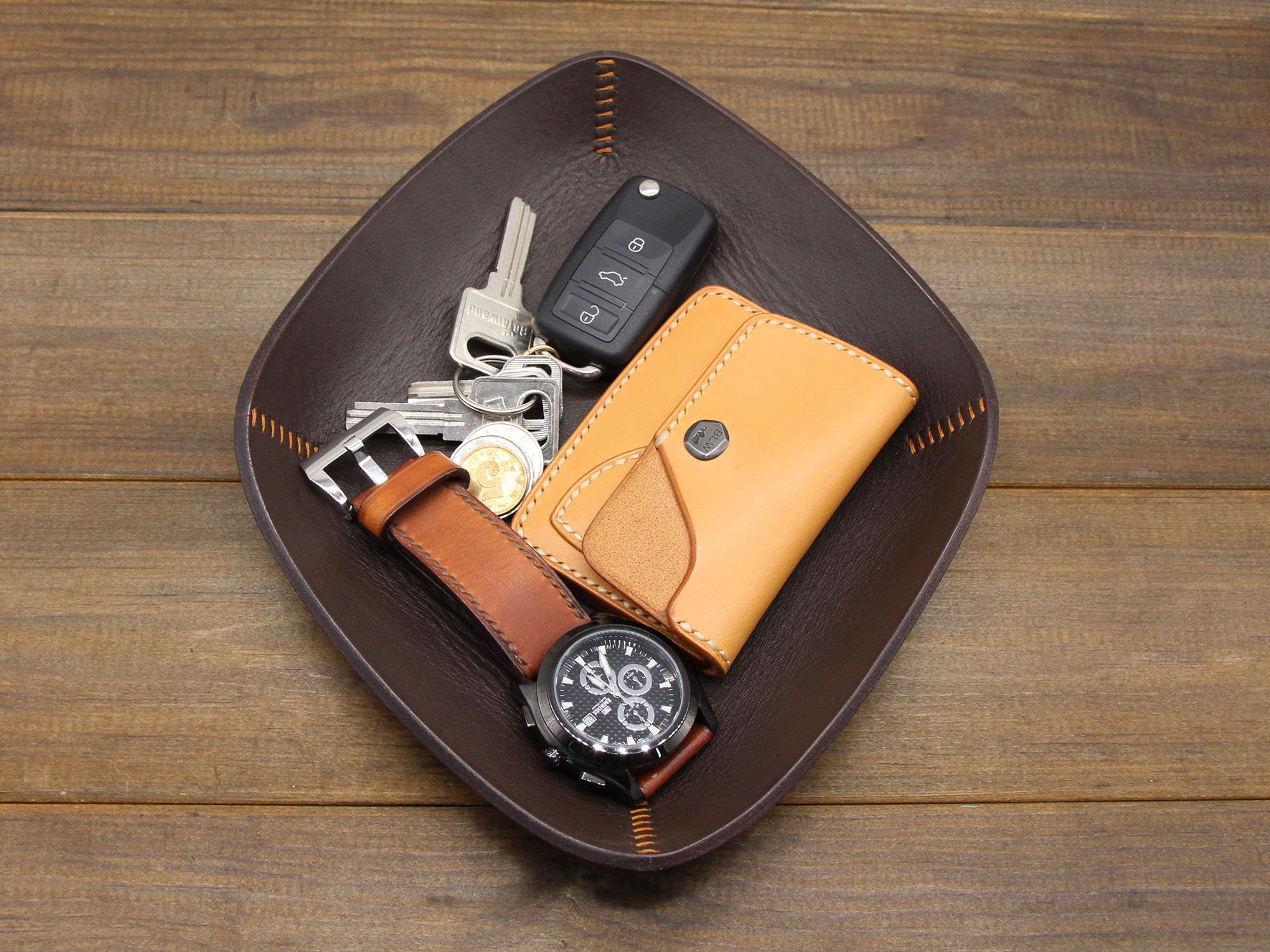 Handmade Leather Valet Tray Custom Leather Tray Monogrammed | Etsy