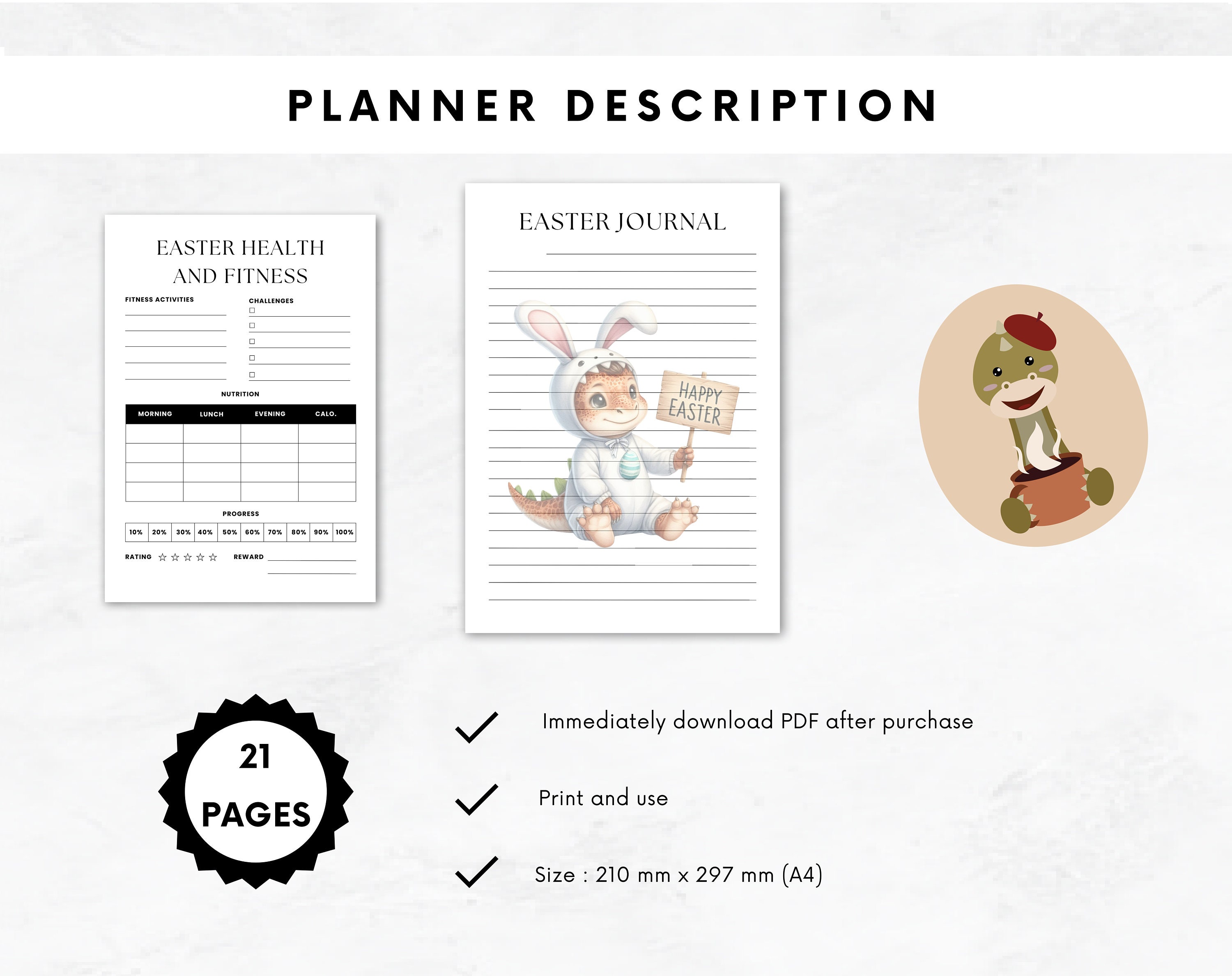 Printable Easter Planner 21 Pages Easter Planner Instant Digital ...