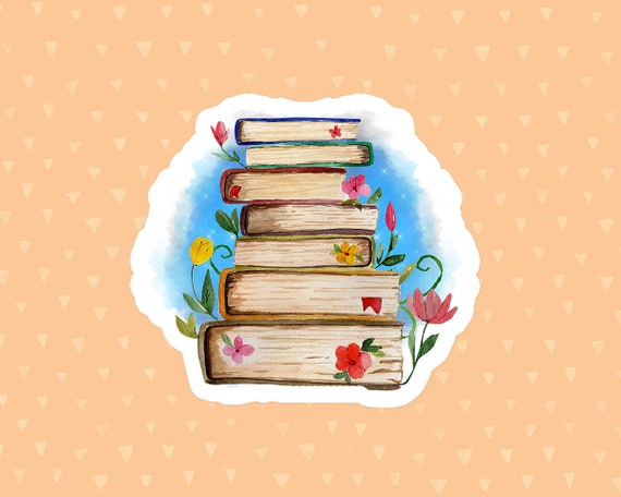 Floral Book Sticker Watercolor Flowers Laptop Sticker Water - Etsy