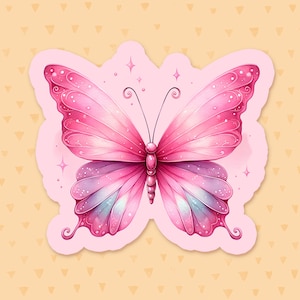 Butterfly Sticker, Pink Sticker, Waterbottle Sticker, Insect Sticker ...