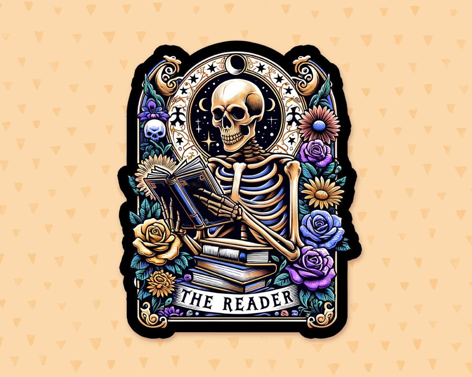 The Reader Sticker, Reading Quote, Tarot Card Librarian Sticker, Book ...