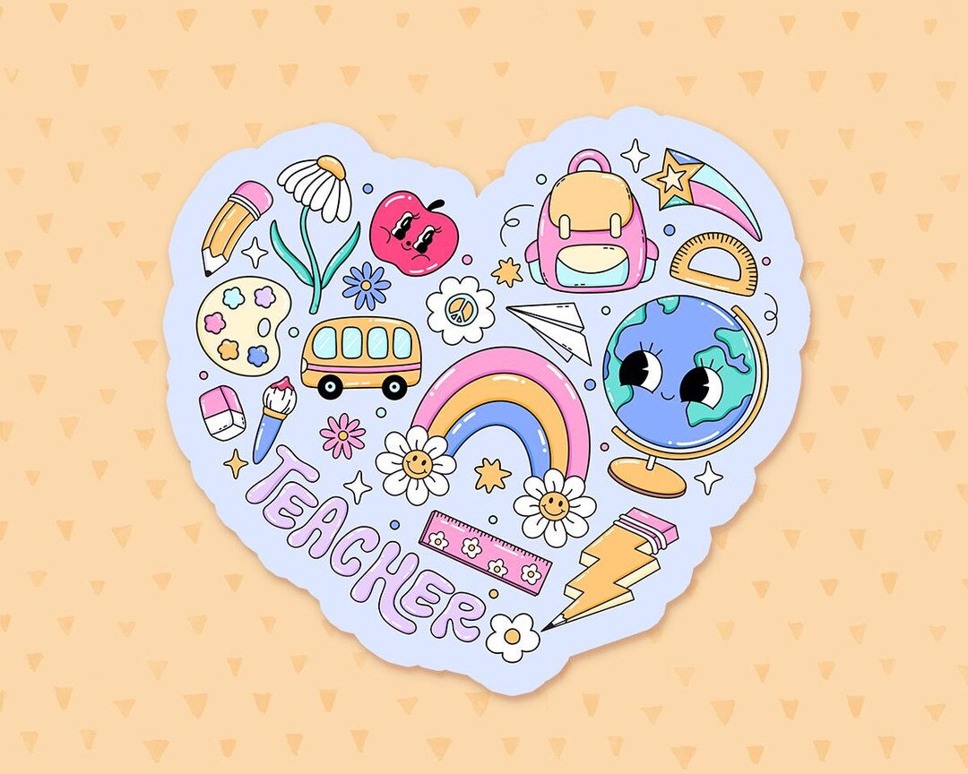 Teacher Sticker, Cute Teaching Sticker, Clipart Sticker, Elementary ...