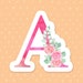 Personalized Flower Sticker, Floral Sticker, Watercolor Flowers, Boho ...