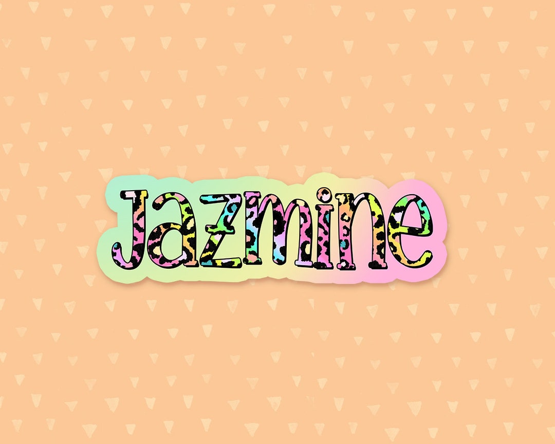 Personalized Rainbow Leopard Sticker, Neon Y2K Name Sticker, Birthday ...