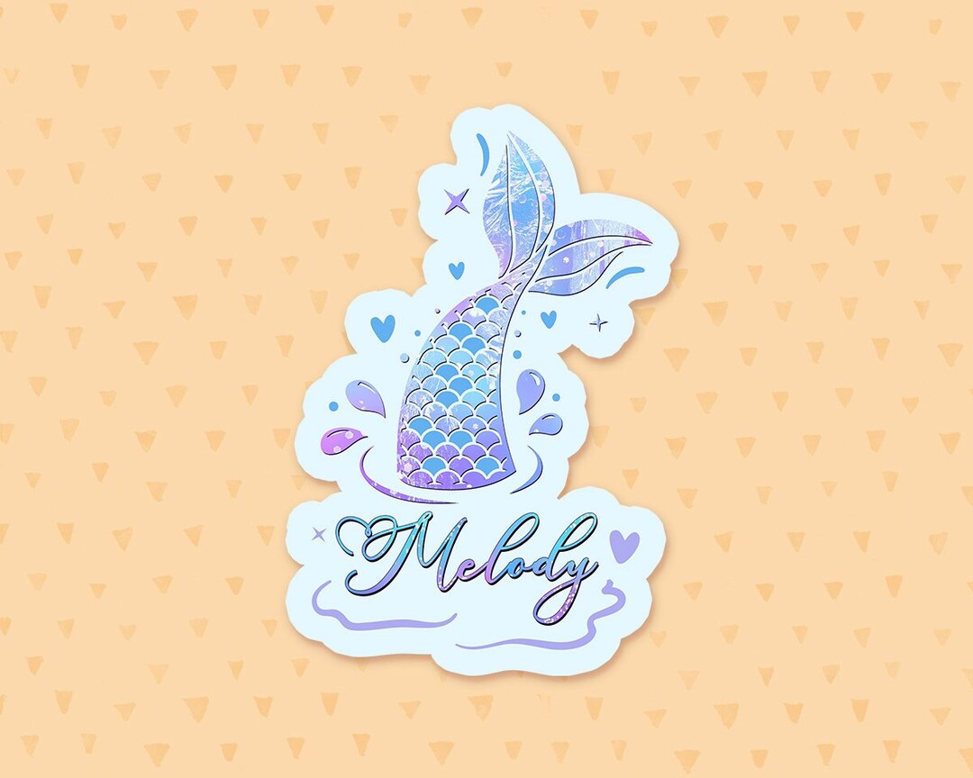 Personalized Mermaid Sticker, Mermaid Tail Sticker, Girl's Birthday ...