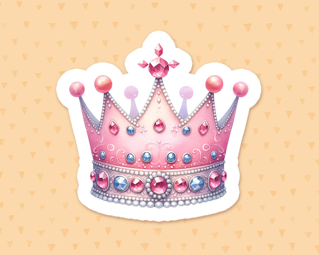 Princess Crown Sticker, Pink Sticker, Pretty Waterbottle Sticker, Girly ...