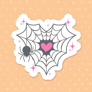Spiderweb Sticker, Horror Sticker, Spider Sticker, Spooky Gothic ...