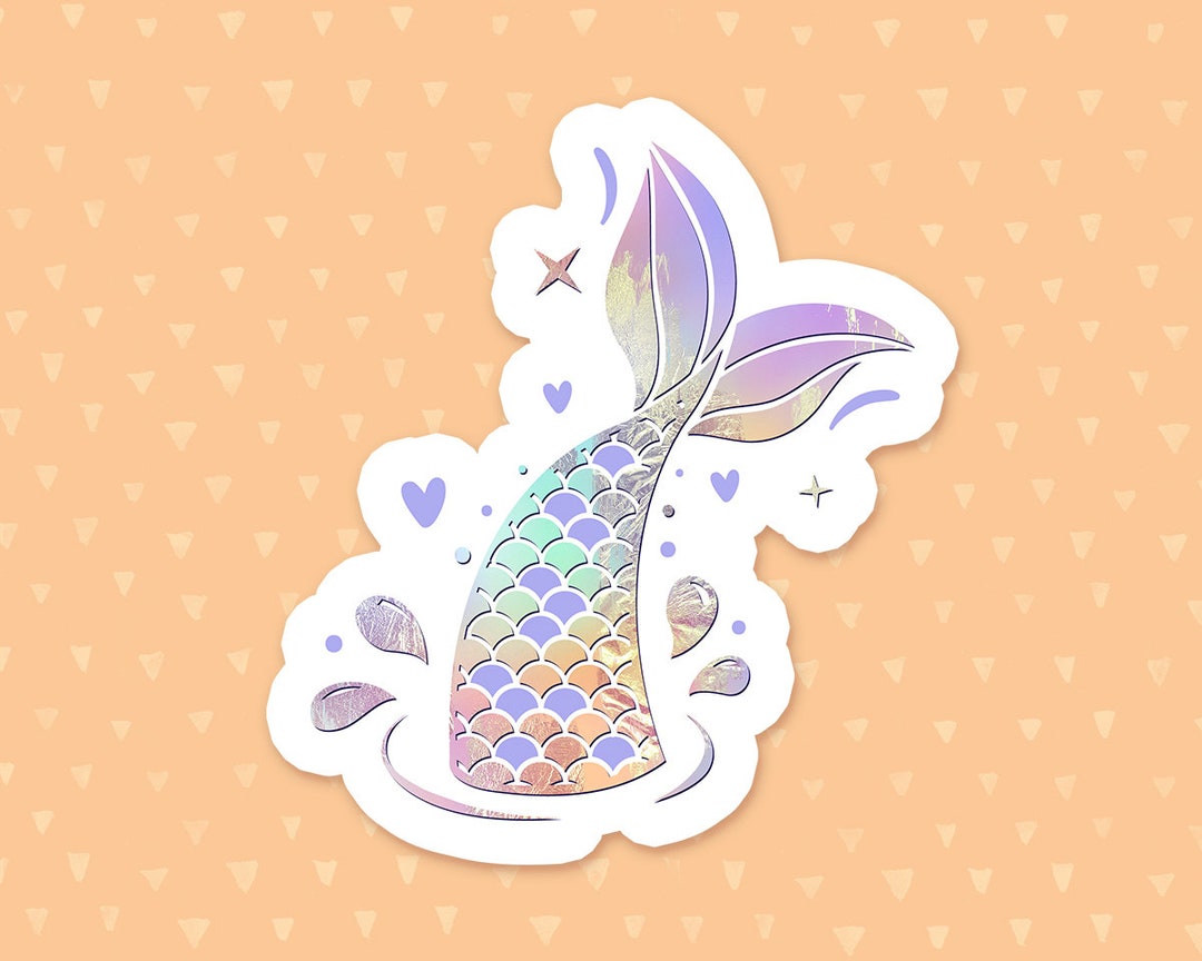 Mermaid Tail Sticker, Mermaid Scale Laptop Sticker, Water Bottle ...