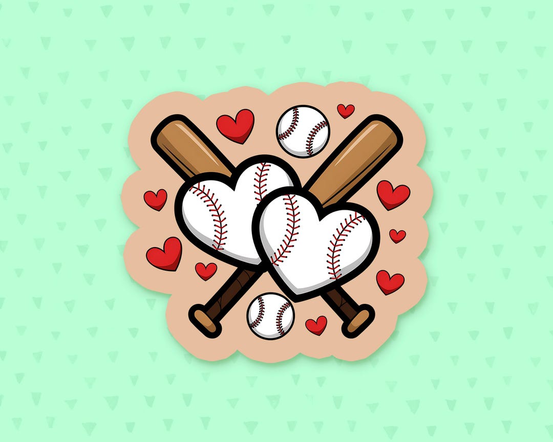 Baseball Sticker, Baseball Bat Sticker, Softball Sticker, Heart Sticker ...