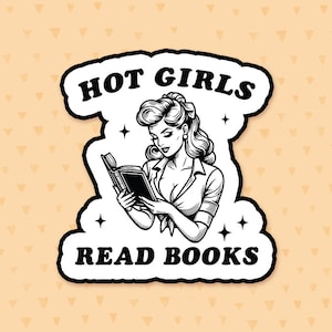 Pretty Girls Read Books Sticker, Reading Quote, Retro Sticker, Book ...