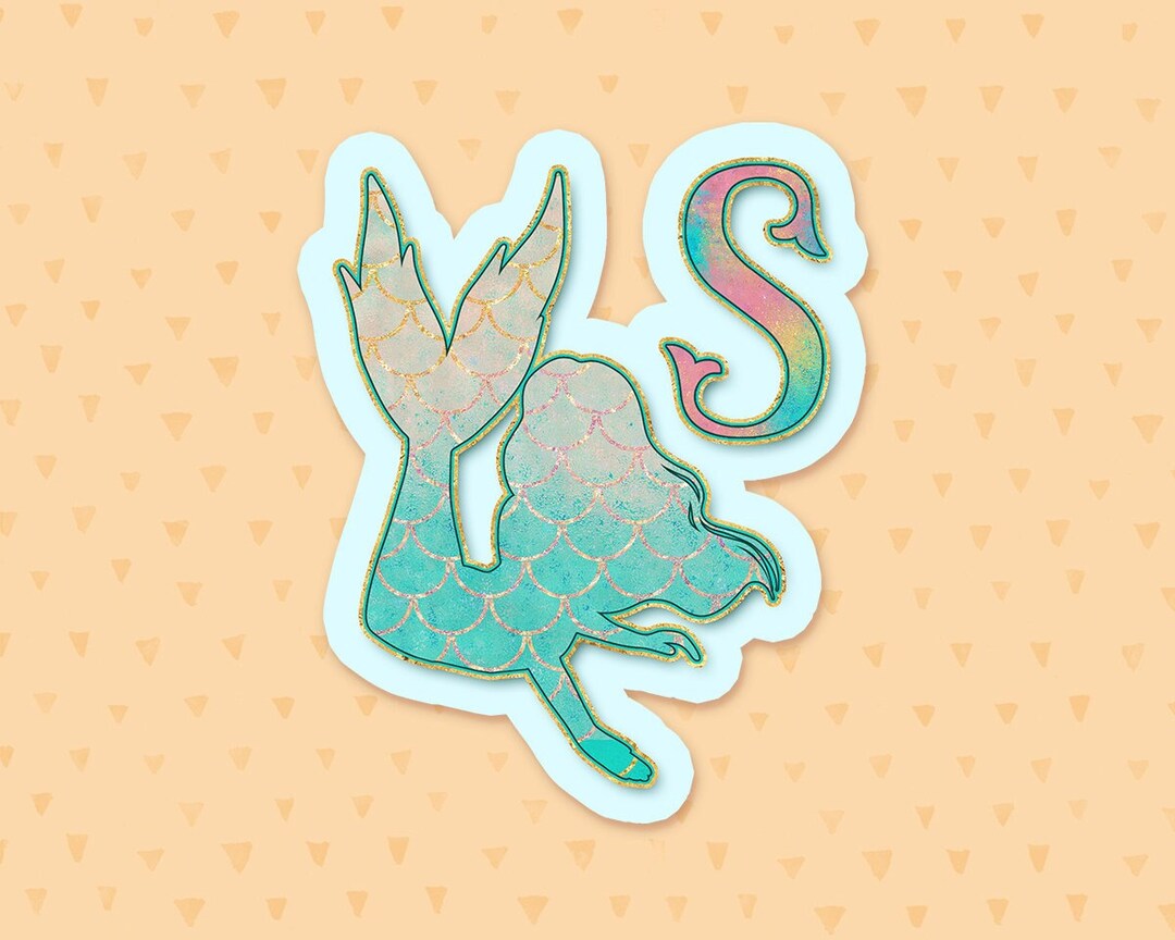 Personalized Mermaid Sticker, Mermaid Tail Sticker, Mermaid Scale ...
