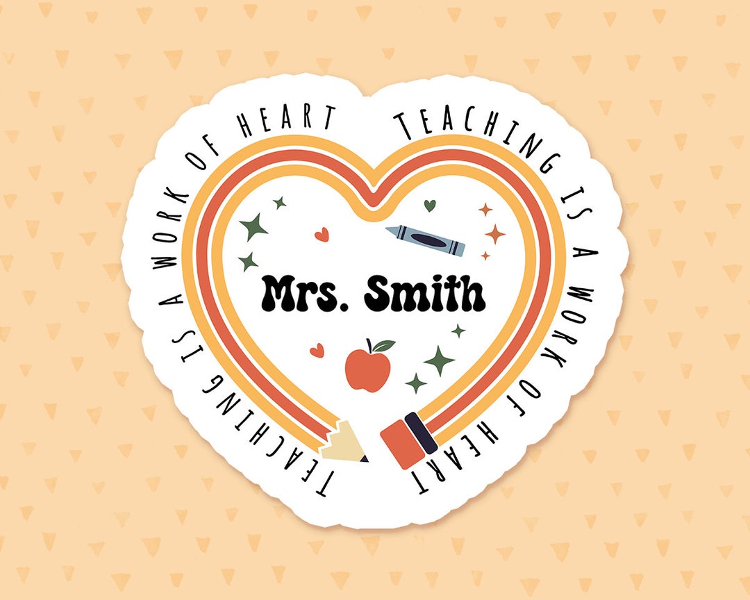 Personalized Teacher Sticker, School Sticker, Teacher Appreciation ...