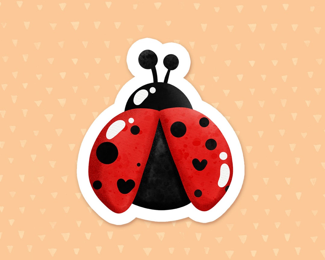 Watercolor Lady Bug Sticker, Laptop Sticker, Insect Water Bottle ...