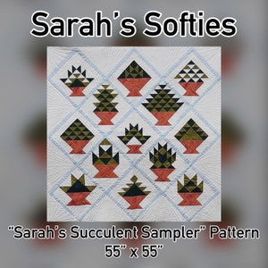 Sarah's Succulent Sampler Digital Pattern, Easy Quilt Pattern for ...