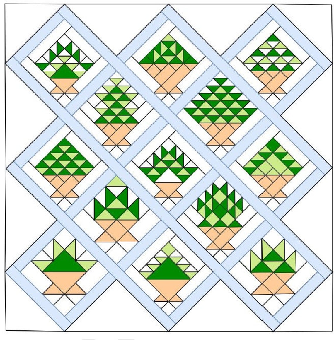 Sarah's Succulent Sampler Digital Pattern, Easy Quilt Pattern for ...