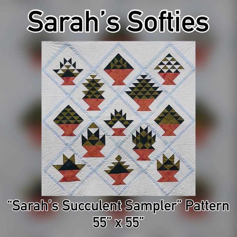 Sarah's Succulent Sampler Digital Pattern, Easy Quilt Pattern for ...