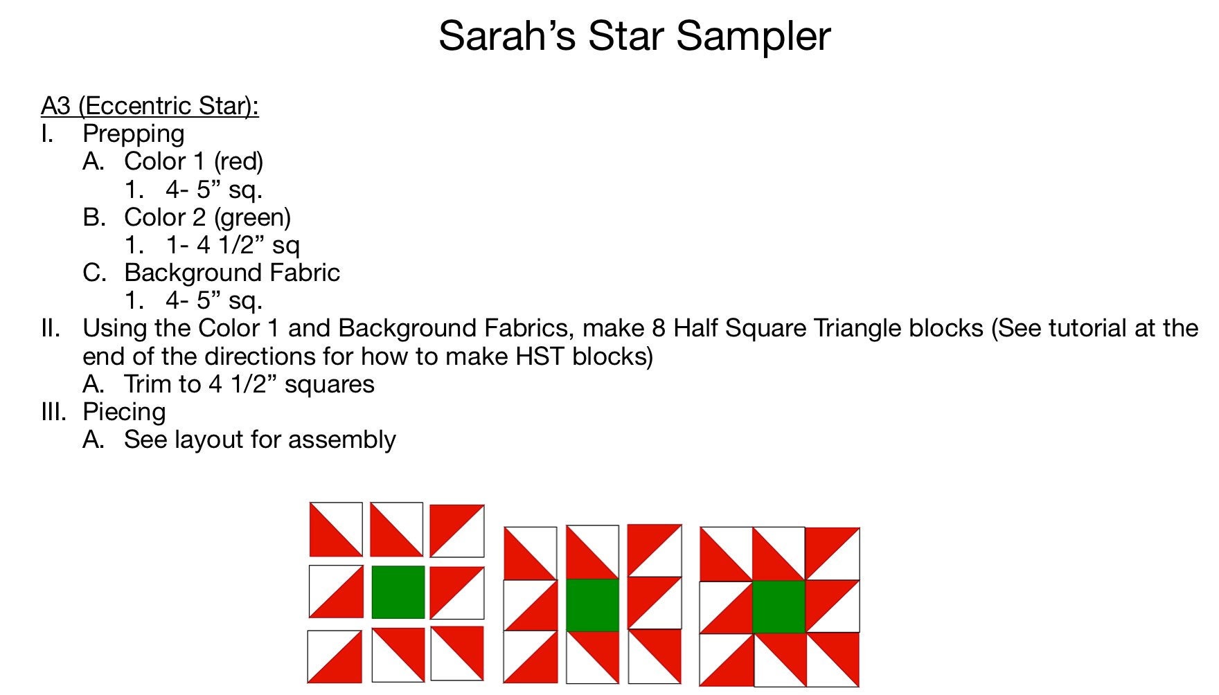 Sarah’s Star Sampler Pattern - Etsy
