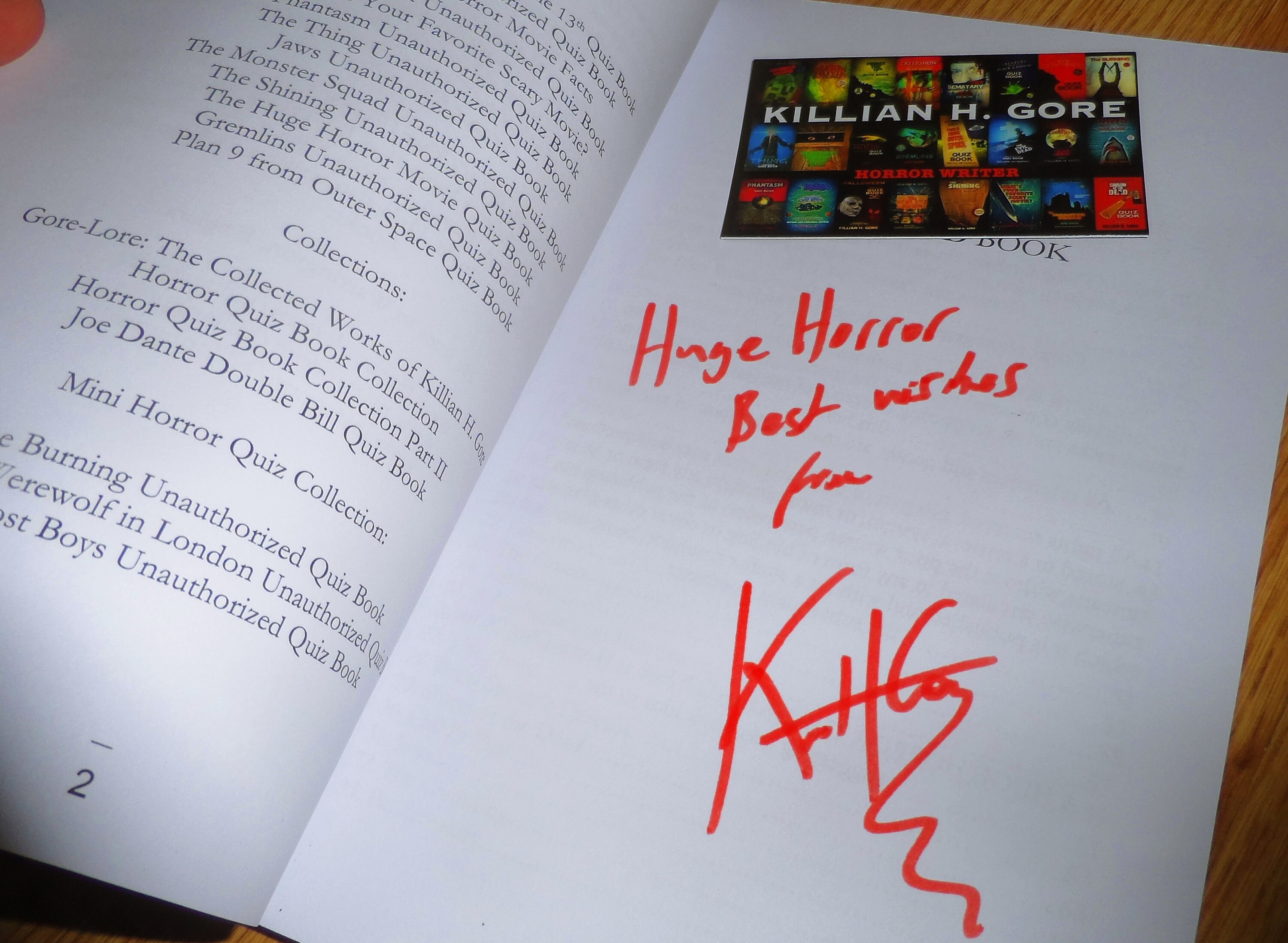 Horror Movie Word Search Quiz Book by Killian H. Gore SIGNED - Etsy