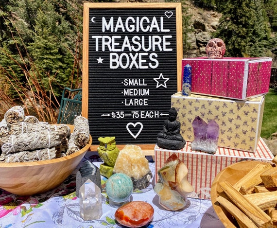 SMALL size Magical Treasure Box Filled with Crystals | Etsy