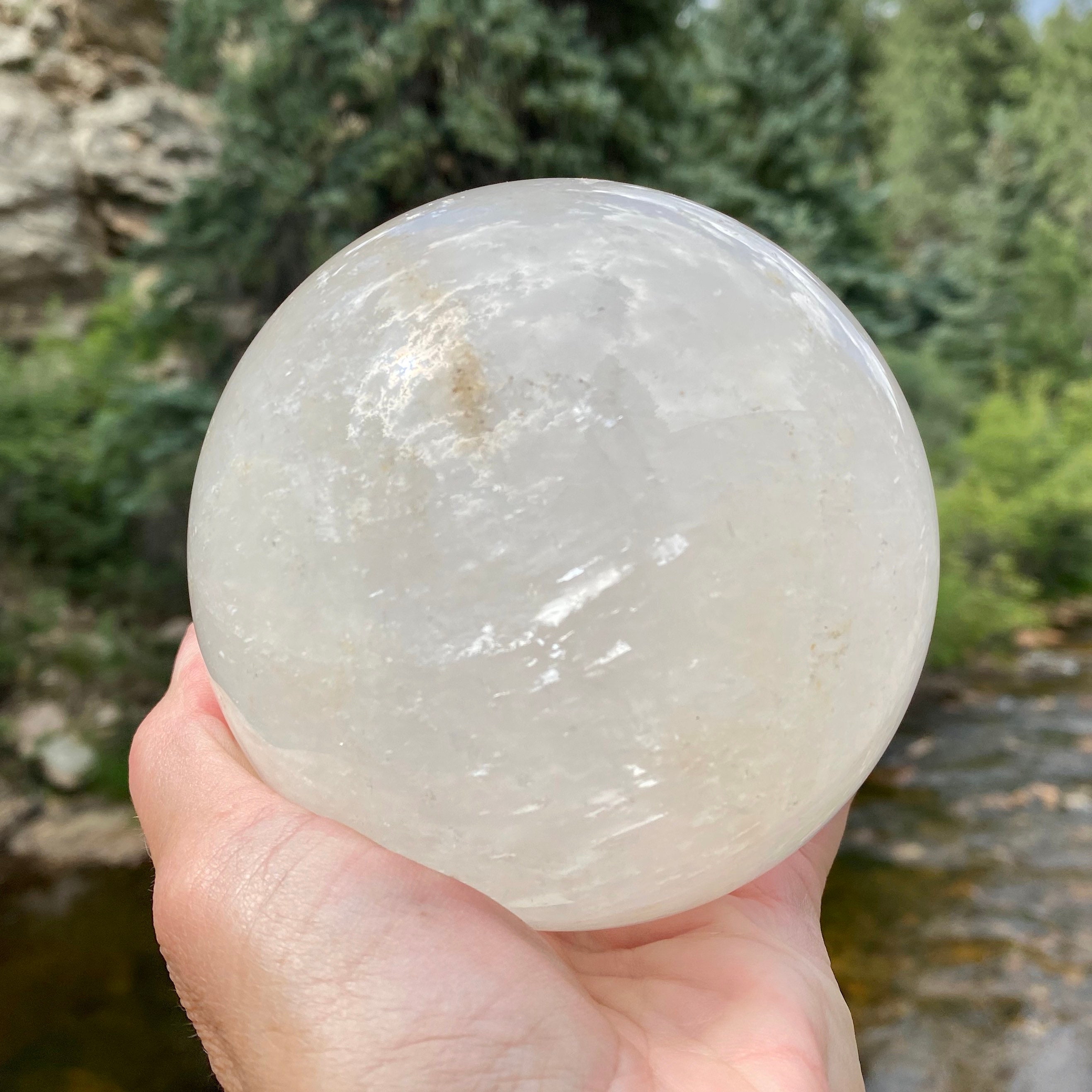 Stunning XL White Calcite Sphere Amplification and Energetic | Etsy